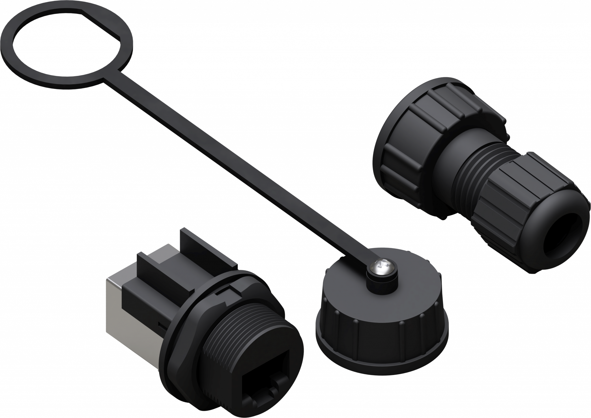 X|IP67-SPMRJ45 - Panel Mount Shielded IP67 RJ45 Input Jack