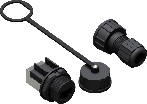 X|IP67-SPMRJ45 - Panel Mount Shielded IP67 RJ45 Input Jack